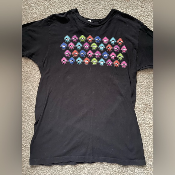 Nintendo | Shirts | Nintendo Splatoon Rainbow Inklings Squid Row ...